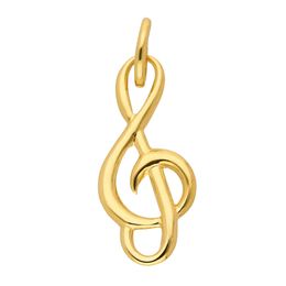 Adelia&acute;s Kettenanh&auml;nger ADELIA&acute;S "585 Gold Anh&auml;nger Notenschl&uuml;ssel", gold, Schmuckanh&auml;nger, Damen, Gold, Kettenanh&auml;nger, Goldschmuck f&uuml;r Damen