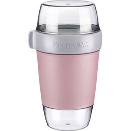 Mehrwegbecher Westmark, rosa, B:12,5cm H:21cm L:11,5cm, Kunststoff, Lebensmittelaufbewahrungsbeh&auml;lter, Frischhaltebox Frischhaltedose, M&uuml;sli-, Lunchbeh&auml;lter, To Go, 200 + 600 + 350 ml, Made in Germany