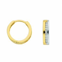 Adelia&acute;s Paar Creolen ADELIA&acute;S "Creolen Ohrringe 333 Gold ( 8K ) mit Zirkonia", silber, Ohrringe, Damen, Damen, Gold, Goldohrringe