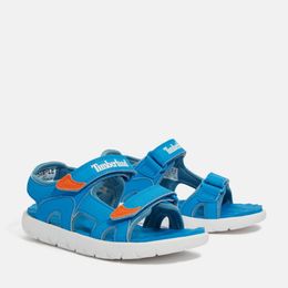 Sandale Timberland "PERKINS ROW BACKSTRAP SANDAL", M&auml;dchen, Gr. 33, blau, Synthetik, Schuhe Sandale, mit Klettverschlu&szlig;