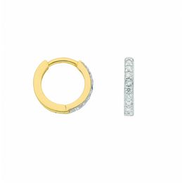 Adelia&acute;s Paar Creolen ADELIA&acute;S "Creolen Ohrringe 333 Gold ( 8K ) mit Zirkonia", silber, Ohrringe, Damen, Damen, Gold, Goldohrringe