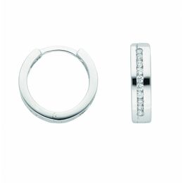 Adelia&acute;s Paar Creolen ADELIA&acute;S "Creolen Ohrringe 333 Wei&szlig;gold ( 8K ) mit Zirkonia", silber, Ohrringe, Damen, Damen, Gold, Goldohrringe