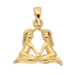 Adelia&acute;s Kettenanh&auml;nger ADELIA&acute;S "585 Gold Sternzeichen Anh&auml;nger Zwilling", gold, Schmuckanh&auml;nger, Damen, Zwilling, Gold, Kettenanh&auml;nger, Goldschmuck f&uuml;r Damen & Herren