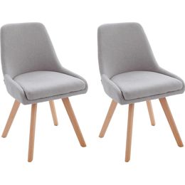 Esszimmerstuhl OTTO HOME "Dilla", grau (hellgrau, massive eichenholzbeinen), B:50cm H:82cm T:58cm, Metall, St&uuml;hle, Esszimmerstuhl, Webstoff Bezug, Massivholz Gestell, Sitzh&ouml;he 48 cm