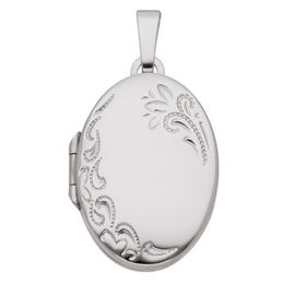 Adelia&acute;s Kettenanh&auml;nger ADELIA&acute;S "375 Wei&szlig;gold Medaillon Anh&auml;nger", silber, Schmuckanh&auml;nger, Damen, Gold, Kettenanh&auml;nger, Wei&szlig;goldschmuck f&uuml;r Damen