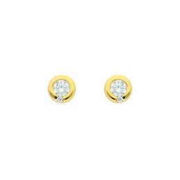 Adelia&acute;s Paar Ohrh&auml;nger ADELIA&acute;S "Ohrstecker Ohrringe 585 Gold ( 14K ) mit Zirkonia", gold, Ohrringe, Damen, Damen, Gold, Goldohrringe