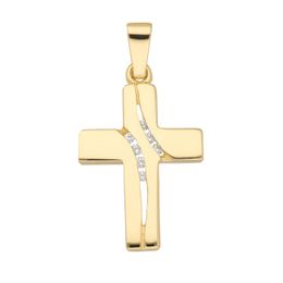 Adelia&acute;s Kettenanh&auml;nger ADELIA&acute;S "Kreuzanh&auml;nger 333 Gold ( 8K ) mit Zirkonia", gold, Schmuckanh&auml;nger, Damen, mit Zirkonia, Gold, Kettenanh&auml;nger, Goldanh&auml;nger Kreuz