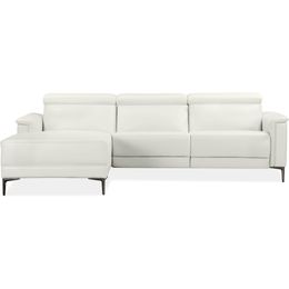 Ecksofa OTTO HOME "LUND, L-Form, 261cm, man. o. elektr. Relaxfunktion (mit USB-A)", beige (creme), B:261cm H:97cm T:179cm, Kunstleder 100% Polyurethan, Sofas, Ecksofa, und Kopfteilverstellung