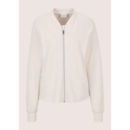 Madeleine Mode Kurzjacke MADELEINE "Jerseyjacke Basicjacke mit Blousonkragen", Damen, Gr. 36, wei&szlig; (perlwei&szlig;), Obermaterial: 50% Polyamid PA. 45% Viskose CV. 5% Elasthan EL., Modern, Jacken Kurzjacke, Blousonkragen