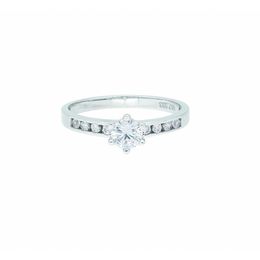 Adelia&acute;s Solit&auml;rring ADELIA&acute;S "Solit&auml;rring 333 Wei&szlig;gold ( 8K ) mit Zirkonia" Gr. 56, silber, Fingerringe, Damen, 56, Gold, Goldring Diamant