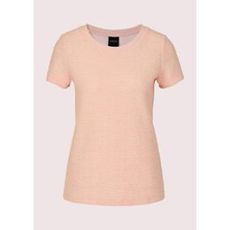 Madeleine Mode Kurzarmshirt MADELEINE "Shirt Elegantes Basic-Shirt, Kreppqualit&auml;t", Damen, Gr. 34, rosa (puderros&eacute;), Obermaterial: 72% Baumwolle CO. 24% Polyester PES. 4% Elasthan EL., Modern, gerade, Shirts, Kreppgewebe
