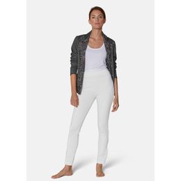 Madeleine Mode Leggings MADELEINE "Leggings Leggings mit Saumzippern", Damen, Gr. 34, N-Gr, wei&szlig; (creme), Obermaterial: 92% Polyester PES. 8% Elasthan EL., Modern, figurumspielend, Hosen Leggings