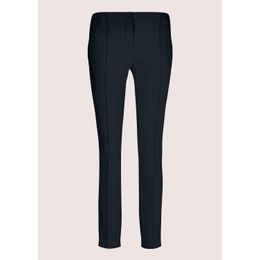 Madeleine Mode Stoffhose MADELEINE "Hose Schlanke Stretch-Hose mit Biesen", Damen, Gr. 36, N + K Gr, blau (marine), Obermaterial: 59% Baumwolle CO. 38% Polyamid PA. 3% Elasthan EL., Modern, normal, Hosen Stoffhose
