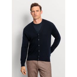 Strickjacke OLYMP "OLYMP Casual Strick", Herren, Gr. 3XL, marine, 100% Schurwolle, Strickjacken Strickjacke