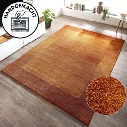 Wollteppich Theko "Gabbeh Super, Handweb, auch als L&auml;ufer erh&auml;ltlich, reine Wolle" Gr. 1, braun (rostbraun), B:60cm H:9mm L:90cm, Wolle, Teppiche, Schlafzimmer, Wohnzimmer, Esszimmer, auch als Bettumrandung