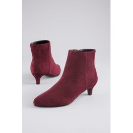 Stiefelette ANISTON SHOES, Damen, Gr. 39, bordeaux, Textil, Veloursleder, Schuhe Stiefelette, Rei&szlig;verschluss-Ankelboots, Trichterabsatz