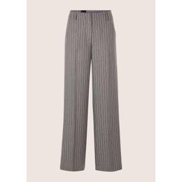 Madeleine Mode Stoffhose MADELEINE "Jerseyhose B&uuml;gelfaltenhose mit Nadelstreifen", Damen, Gr. 38, N + K Gr, wei&szlig; (graphit, perlwei&szlig;, melange), Obermaterial: 95% Polyester PES. 5% Elasthan EL., Modern, weit, Hosen Stoffhose, Weite, bundlose Nadelstreifenhose