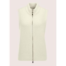Madeleine Mode Strickjacke MADELEINE "Strickweste Modische Weste mit Grobstrick-Design", Damen, Gr. 34, wei&szlig; (perlwei&szlig;), Obermaterial: 72% Wolle mw. 22% Polyamid PA. 6% Kaschmir WS., Modern, gerade, Strickjacken Strickjacke, Markanter Grobstrick