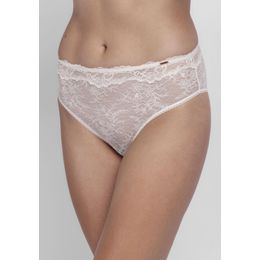 Slip Dorina "ORIGINS", Damen, Gr. S, beige (ivory), Spitze, Obermaterial: 85% Polyamid, 15% Elasthan, unifarben, k&ouml;rpernah, Unterhosen Slip, mit Spitze, hoher Beinausschnitt