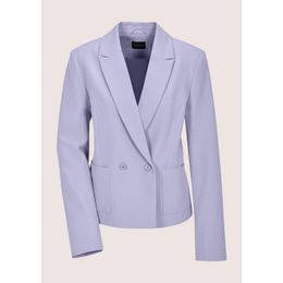 Madeleine Mode Jackenblazer MADELEINE "Blazer Eleganter Kurzblazer mit Reverskragen", Damen, Gr. 38, lila (hellamethyst), Obermaterial: 68% Polyester PES. 28% Viskose CV. 4% Elasthan EL., Modern, gerade, Blazer, Tonige Kn&ouml;pfe