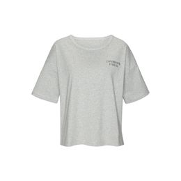 T-Shirt Copenhagen Studios, Damen, Gr. 32/34, grau, Single Jersey, Obermaterial: 88% Baumwolle, 12% Polyester, unifarben, loose fit h&uuml;ftlang, Rundhals, Shirts T-Shirt, aus Heavy Jersey Qualit&auml;t