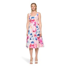 Cocktailkleid Vera Mont "Damen mit Kellerfalten", Damen, Gr. 36, Normalgr&ouml;&szlig;en, cream, pink, Obermaterial: 100% Polyester. Futter: 100% Polyester, ausgestellt kurz, Rundhals, Kleider
