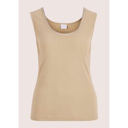 Madeleine Mode Tr&auml;gertop MADELEINE "Tr&auml;gertop Komfortables Top mit Kettendetail", Damen, Gr. 38, beige, Obermaterial: 92% Lyocell CLY. 8% Elasthan EL., Modern, Tops Tr&auml;gertop