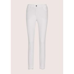 Madeleine Mode Regular-fit-Jeans MADELEINE "Jeans Slim Fit Five-Pocket-Hose", Damen, Gr. 36, N-Gr, wei&szlig;, Obermaterial: 83% Baumwolle CO. 15% Polyester PES. 2% Elasthan EL., Modern, Jeans, 5 Pocket Jeans mit Spitze