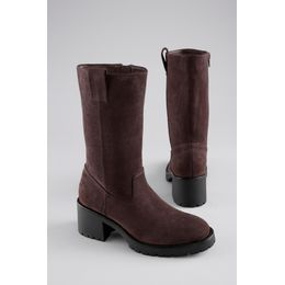 Stiefel ANISTON SHOES, Damen, Gr. 36, Normalschaft, braun (dunkelbraun), Velourslederimitat, Basic, Schuhe Stiefel, Klassik-Boots mit Innen-Rei&szlig;verschluss