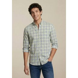 Karohemd Fynch-Hatton "Multicolor Washed Oxford", Herren, Gr. XL, N-Gr, pear, Web, Obermaterial: 100% Baumwolle, kariert, normal h&uuml;ftbedeckend, Rundhals, 2-Knopf-Manschette, Hemden Karohemd, normale Passform, aus Baumwolle, mit Karo-Muster, mit Brusttasche
