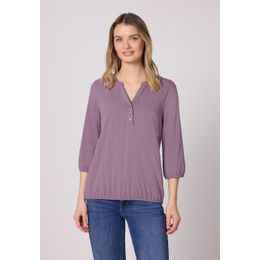 Tunikashirt Street One, Damen, Gr. 34, lila (bright berry), Web, 100% Baumwolle, unifarben, comfort fit normal, Rundhals, elastischer Bund, Shirts, mit 3/4 &Auml;rmeln
