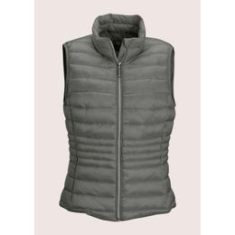 Madeleine Mode Kurzweste MADELEINE "Steppweste Verk&uuml;rzte Steppweste f&uuml;r Damen", Damen, Gr. 34, grau (bleigrau), Obermaterial: 100% Polyamid PA., Modern, Westen, Steppweste