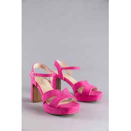 High-Heel-Sandalette ANISTON SHOES, Damen, Gr. 40, pink, Textil, Schuhe Riemchensandale Sandalette, Sommerschuh, Abendsandale, Plateau