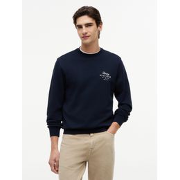 Sweatshirt Tommy Hilfiger "SCRIPT STACK SWEATSHIRT", Herren, Gr. M, desert sky, Sweatware, Obermaterial: 100% Baumwolle, normal normal, Rundhals, B&uuml;ndchen, Sweatshirts Sweatshirt