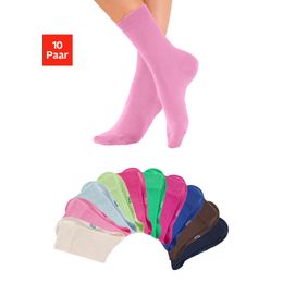 H.I.S. Freizeitsocken H.I.S, Herren, Gr. 35-38, bunt (1x rosa, 1x pink, 1x altrosa, 3x blau, 1x braun, 2x gr&uuml;n, 1x ecru), Obermaterial: 76% Baumwolle, 23% Polyamid, 1% Elasthan, unifarben, elastisch, Socken, mit weichen Rippb&uuml;ndchen