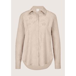 Madeleine Mode Hemdbluse MADELEINE "Hemdbluse Jacquardbluse mit zartem Muster", Damen, Gr. 40, wei&szlig; (berber), Obermaterial: 100% Viskose CV., Modern, figurumspielend, Blusen Hemdbluse, Jaquardmuster