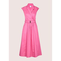 Madeleine Mode Midikleid MADELEINE "Wickelkleid Sommerkleid mit G&uuml;rtel", Damen, Gr. 36, N-Gr, himbeersorbet, Obermaterial: 100% Baumwolle CO., Modern, figurumspielend, Kleider Midikleid, Reverskragen im Wickelstil