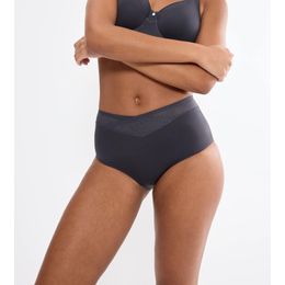 Shapingslip Triumph "True Shape Sensation", Damen, Gr. 44, ink gray, Jersey, Obermaterial: 56% Polyamid, 44% Elasthan, Unterhosen, Mesh-Eins&auml;tze, Stretch-T&uuml;ll, Wickel-Optik