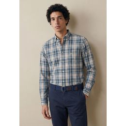 Karohemd Fynch-Hatton, Herren, Gr. 4XL, N-Gr, horizon, Web, Obermaterial: 100% Baumwolle, kariert, regular fit normal, gerader Abschluss, Hemden Karohemd, mit Logo Stickerei