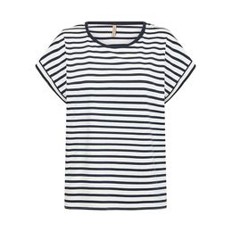 soyaconcept Shirt "Rina" in Wei&szlig;/ Dunkelblau - 65% | Gr&ouml;&szlig;e XS | Damen-tops