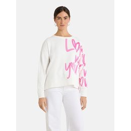 LIEBLINGSST&Uuml;CK LIEBLINGSST&Uuml;CK Sweatshirt "Skip" in Wei&szlig;/ Rosa - 52% | Gr&ouml;&szlig;e S | Damen-sweatshirts-jacken