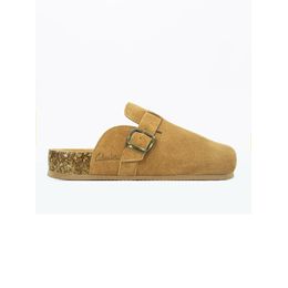 Clarks Leder-Clogs in Camel - 48% | Gr&ouml;&szlig;e 41 | Damen-pantoletten