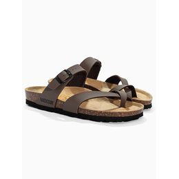 BACKSUN Zehentrenner "Barcelone" in Braun - 60% | Gr&ouml;&szlig;e 39 | Damen-sandalen
