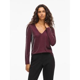 Vila Longsleeve "Vieleinas" in Bordeaux - 66% | Gr&ouml;&szlig;e XS | Damen-tops