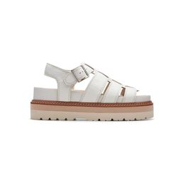 Clarks Leder-Sandalen "Orianna Twist" in Wei&szlig; - 54% | Gr&ouml;&szlig;e 40 | Damen-sandalen