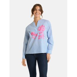 LIEBLINGSST&Uuml;CK LIEBLINGSST&Uuml;CK Bluse "Edana" in Hellblau/ Wei&szlig; - 52% | Gr&ouml;&szlig;e 34 | Damen-blusen
