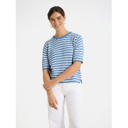 LIEBLINGSST&Uuml;CK LIEBLINGSST&Uuml;CK Pullover "Amina" in Hellblau/ Wei&szlig; - 53% | Gr&ouml;&szlig;e 36 | Damen-pullover-cardigans