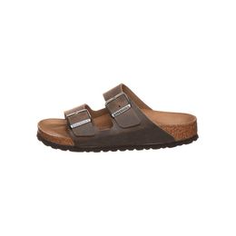 Birkenstock Leder-Pantoletten "Arizona" in Khaki - Weite S - 20% | Gr&ouml;&szlig;e 41 | Damen-pantoletten