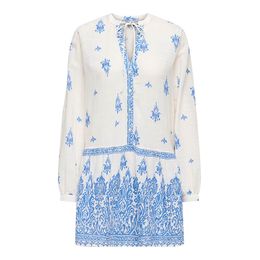 Only Kleid in Wei&szlig;/ Blau - 40% | Gr&ouml;&szlig;e M | Damen-kleider