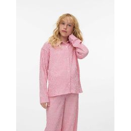 Vero Moda Girl Hemd "Annie" in Wei&szlig;/ Pink - 43% | Gr&ouml;&szlig;e 152 | Kinder-blusen-hemden